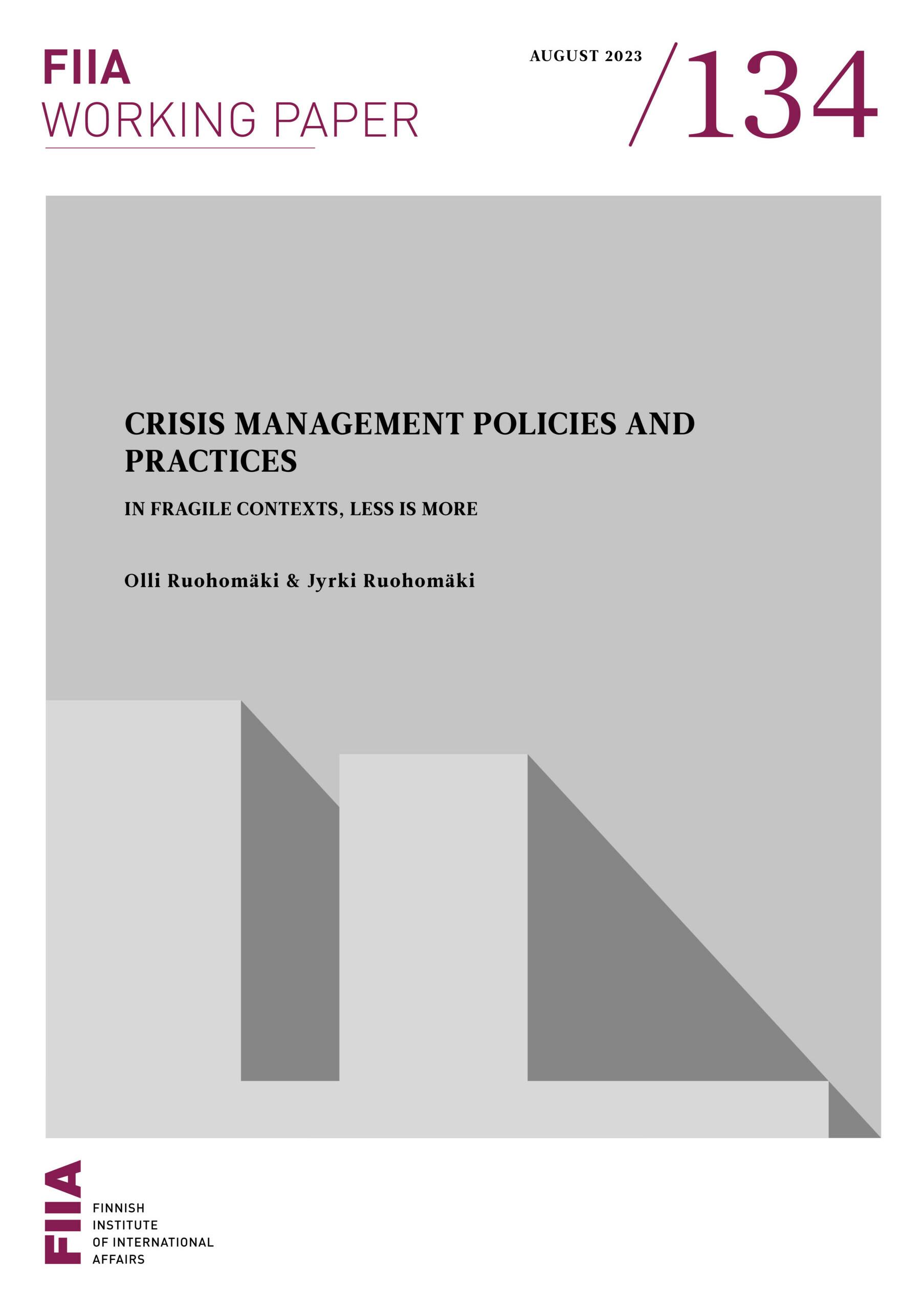 Crisis management policies and practices | FIIA